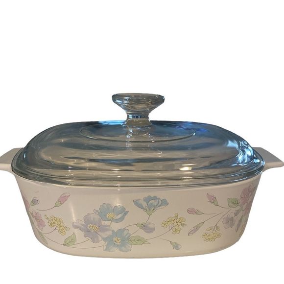 Vintage | Kitchen | Vintage Corningware Pastel Bouquet Casserole Baking ...